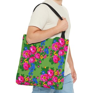 Floral Masani, Sani, Kokum, Babushka Pattern Tote - 5 Colors - 3 Sizes ...