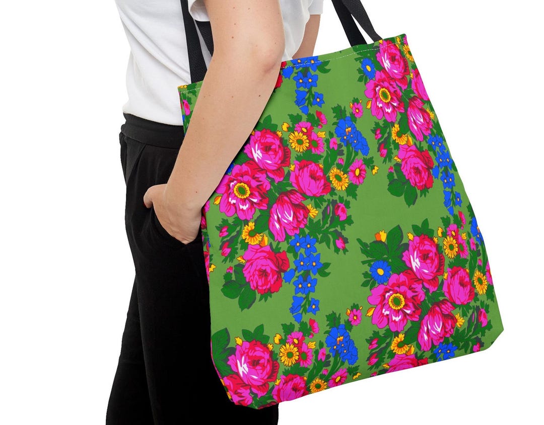 Floral Masani, Sani, Kokum, Babushka Pattern Tote - 5 Colors - 3 Sizes ...