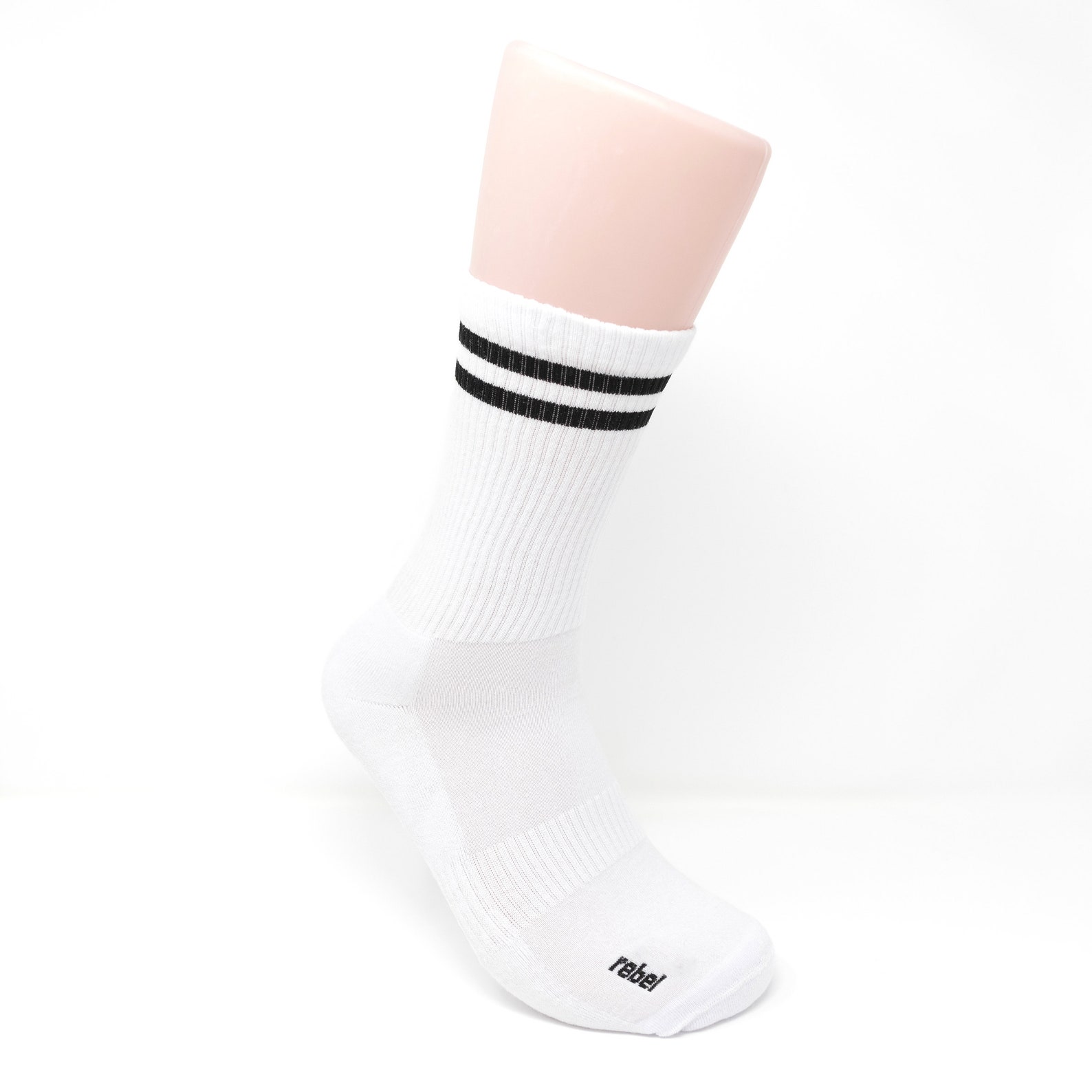 Slouchy White Socks - Athletic, Active, Stripe, Luxurious, Chic, Padded ...