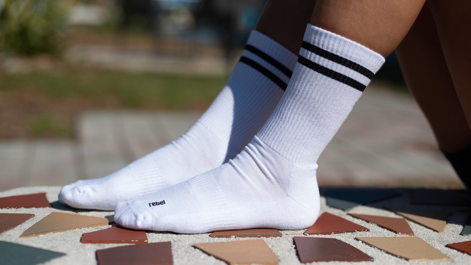 Slouchy White Socks - Athletic, Active, Stripe, Luxurious, Chic, Padded ...