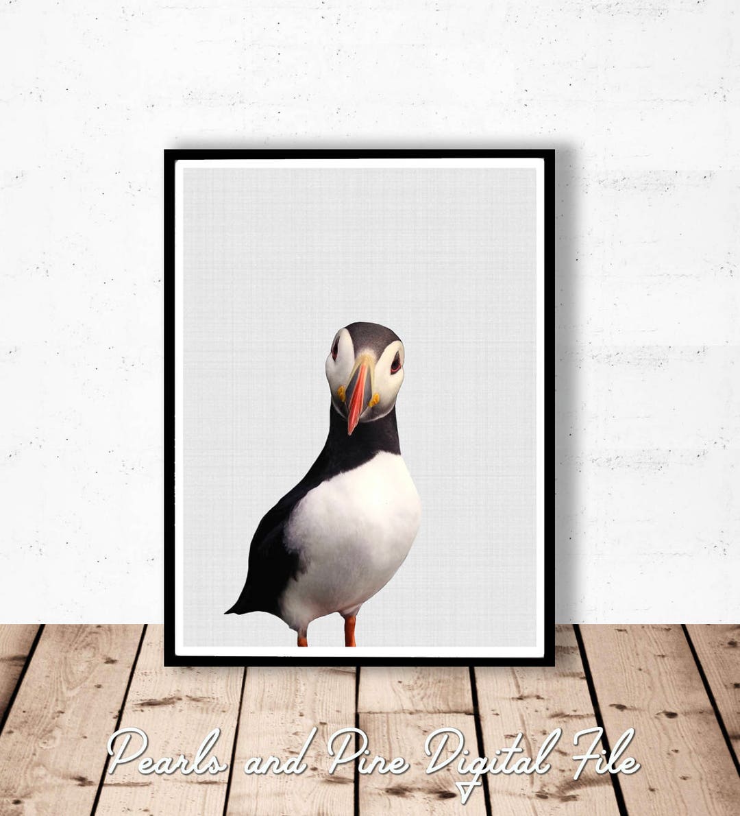Puffin Bird Print, Sea Nursery, Digital Download Printable Art, Puffin ...