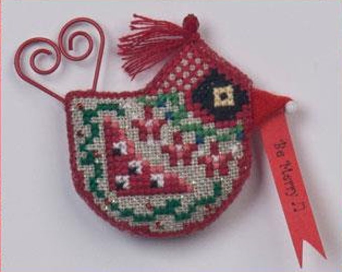 CARDINAL TWEET Christmas Ornament Cross Stitch Embroidery Kit - Etsy