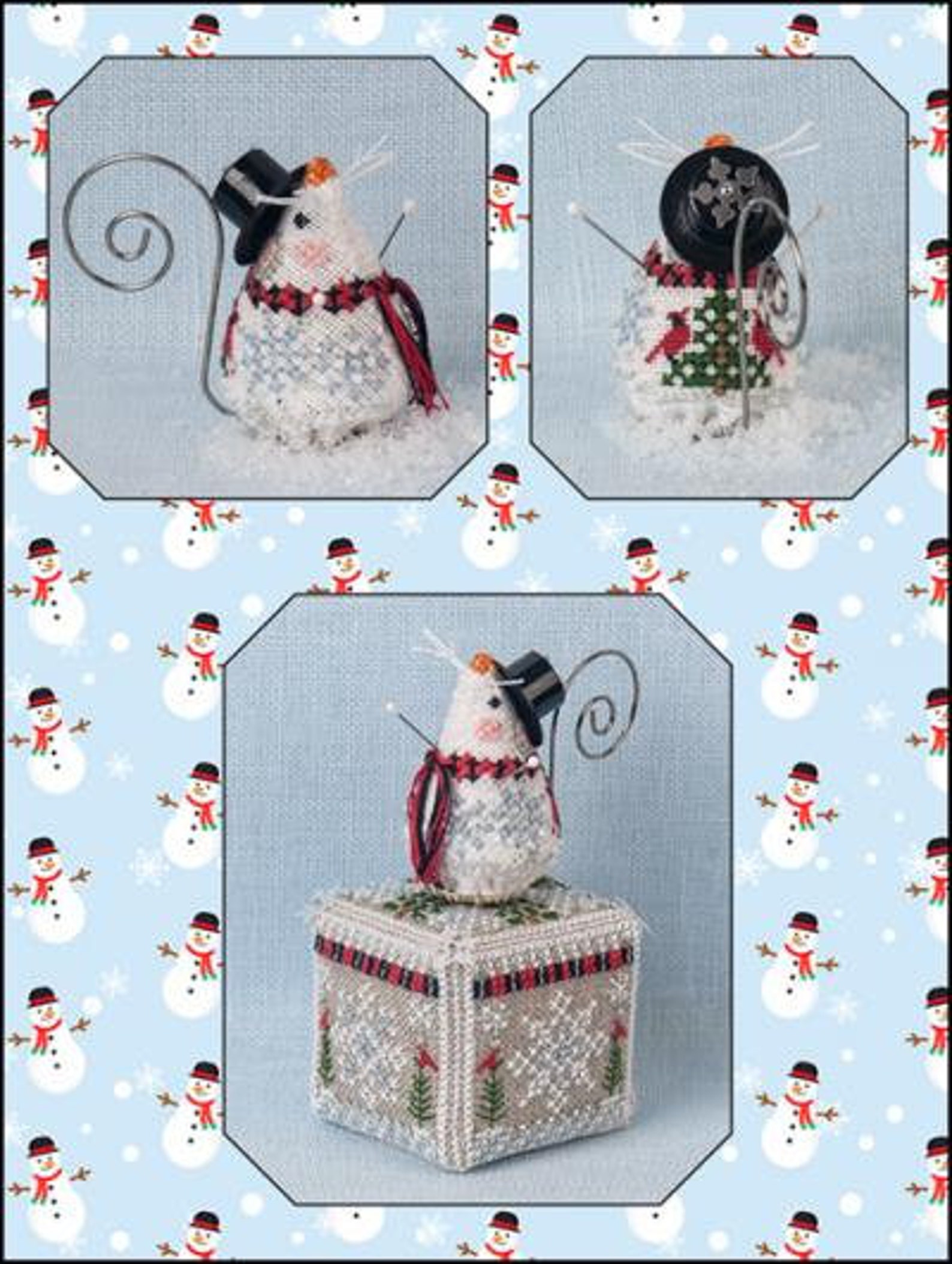 FROSTY SNOW CUBE Ornament Cross Stitch Embroidery Kit Just | Etsy