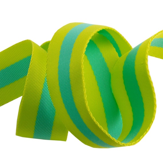 Papercraft Ribbon TULA PINK WEBBING Lime and Turquoise Renaissance ...