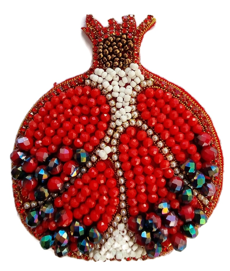 Beaded Pomegranate Patches: Handmade Crystal Embellishments for ...