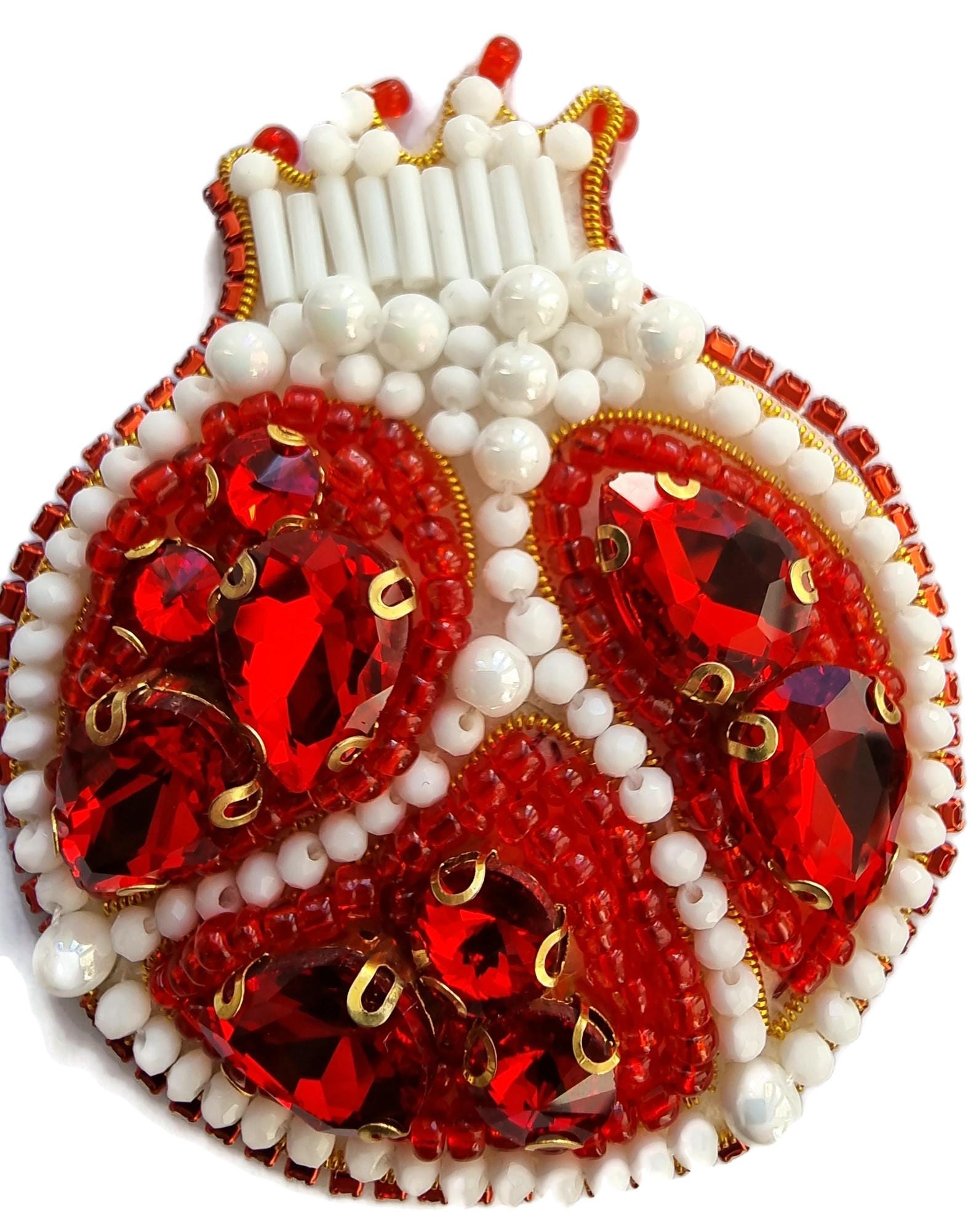 Beaded Pomegranate Patches: Handmade Crystal Embellishments for ...