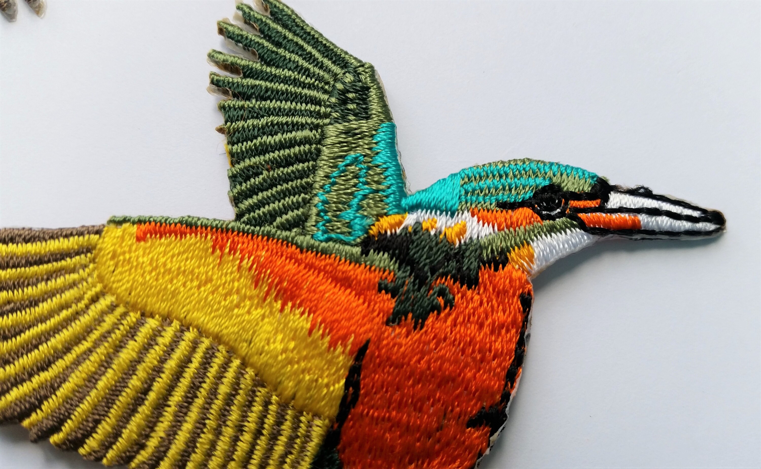 Pair Precision Embroidered Flying Kingfisher Patches Quality - Etsy