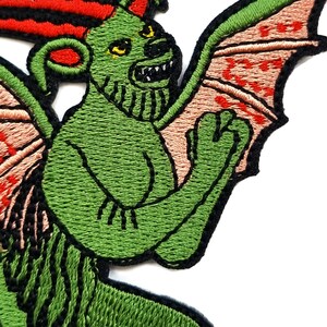 Medieval Folklore Embroidered Gargoyle Devil Cut Out Iron on Patch ...