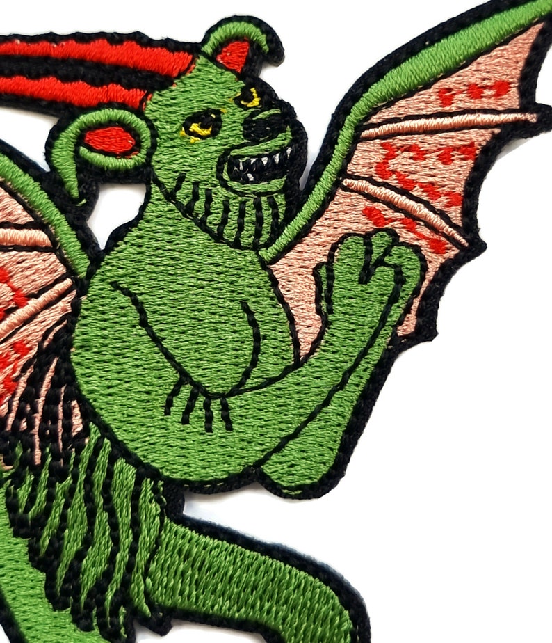 Medieval Folklore Embroidered Gargoyle Devil Cut Out Iron on Patch ...
