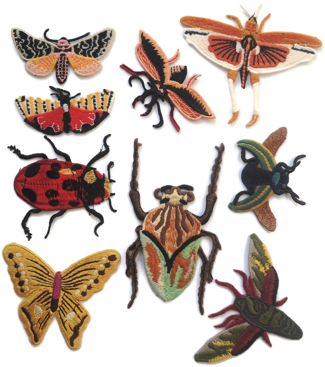 Embroidered Insect Patches Butterfly Beetle Moth Scarab Cicada - Etsy