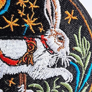 Medieval Royal Hare Travelling by Moonlight. Folklore Embroidered Iron ...