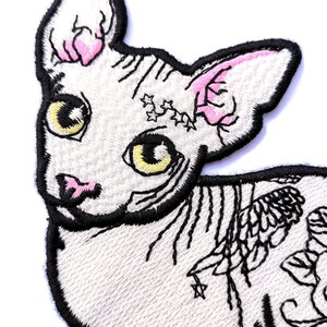 Siamese 7 Lives Cat With Flowers Embroidered Jacket Back Patch Set - Etsy