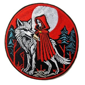 Red Riding Hood Tames the Wolf. Embroidered Iron on Patch 3 - Etsy
