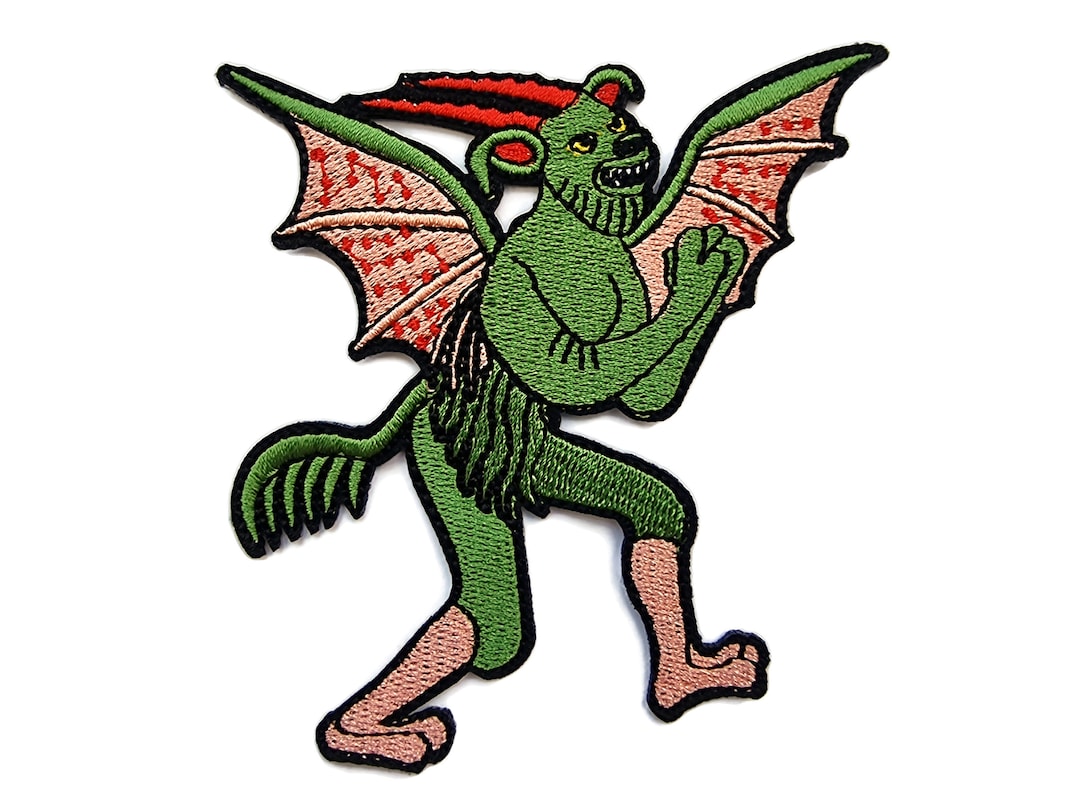 Medieval Folklore Embroidered Gargoyle Devil Cut Out Iron on Patch ...