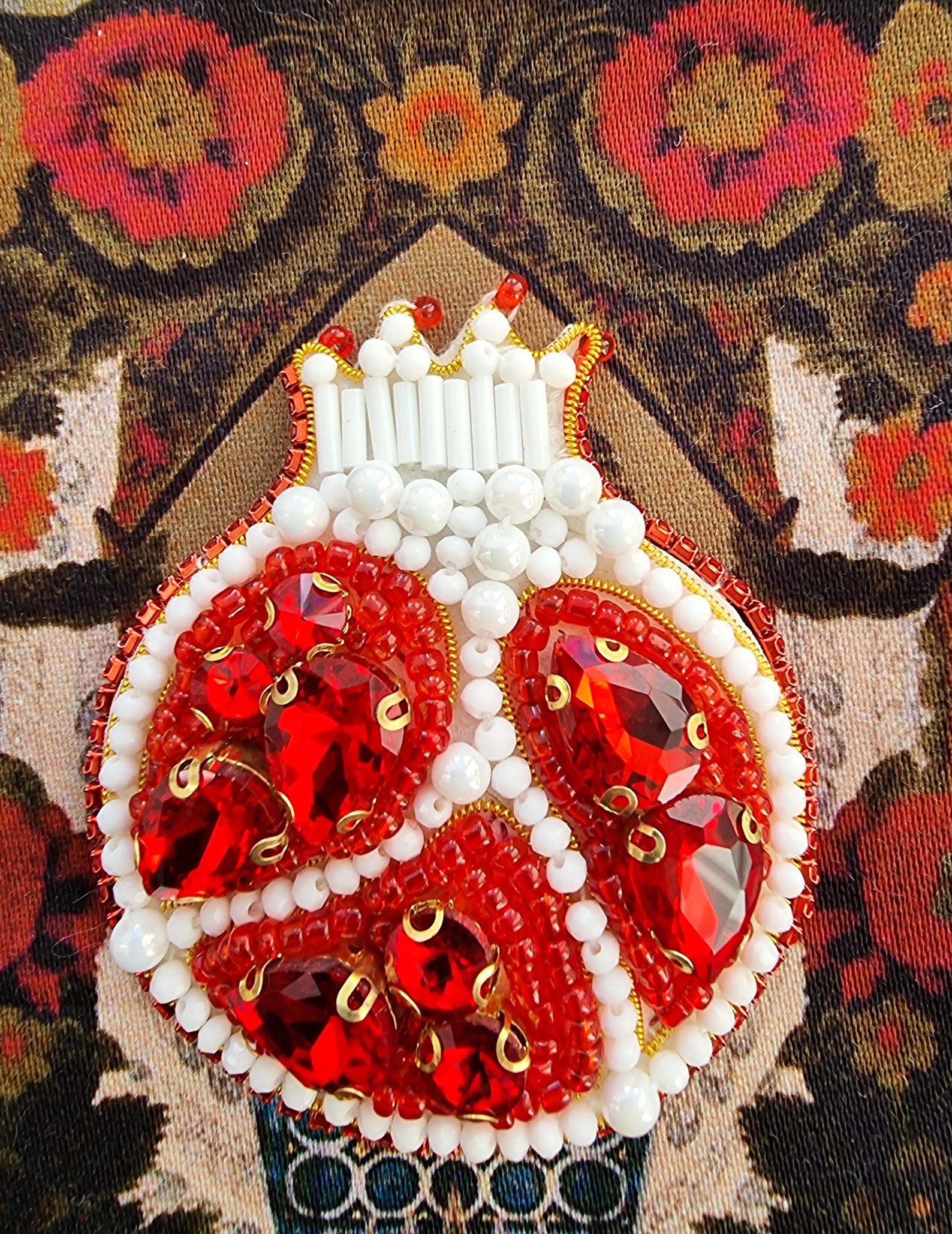 Beaded Pomegranate Patches: Handmade Crystal Embellishments for ...