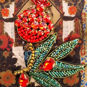 Beaded Pomegranate Patches: Handmade Crystal Embellishments for ...