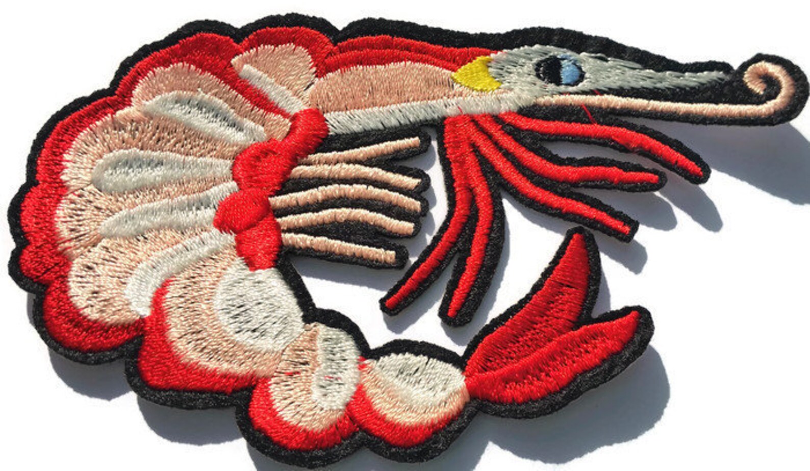 4.75 Prawn Shrimp Sea Embroidered Cut Out Iron on Patch - Etsy