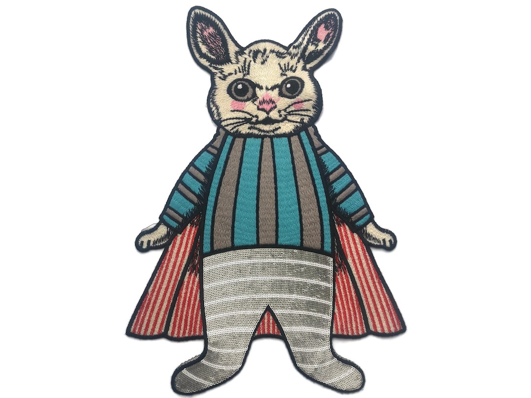 Large Rabbit Embroidered Patch With Sequin Trousers Rockabilly Applique ...