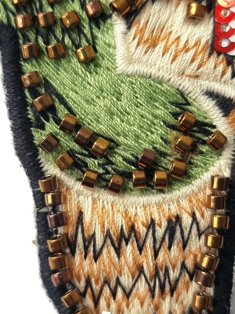 Large Medieval Folklore Embroidered & Beaded Patch Applique of a Cat on ...