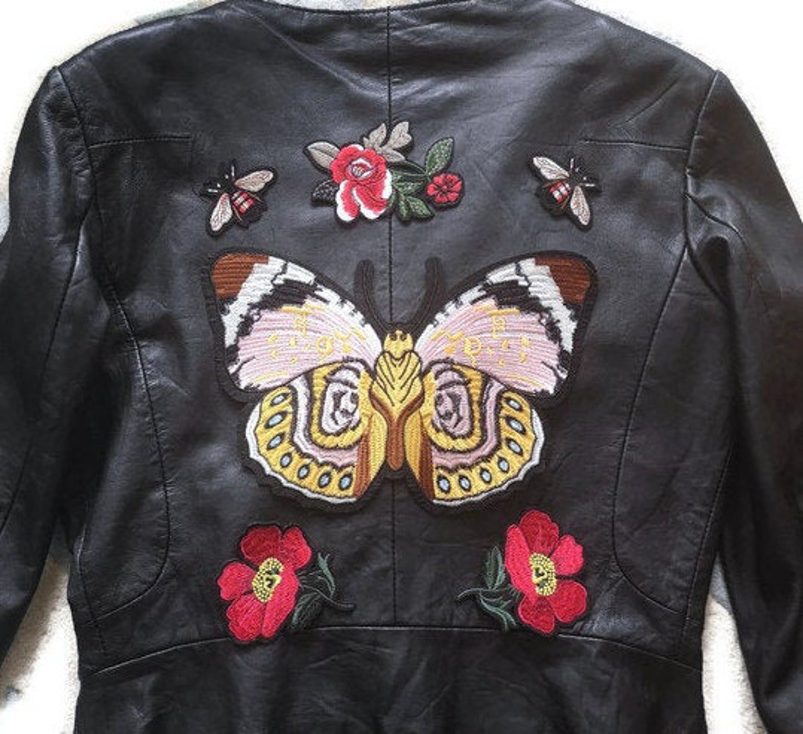 XL Butterfly Embroidered Quality Iron on Jacket Back Patch 4 Designs - Etsy