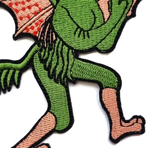 Medieval Folklore Embroidered Gargoyle Devil Cut Out Iron on Patch ...