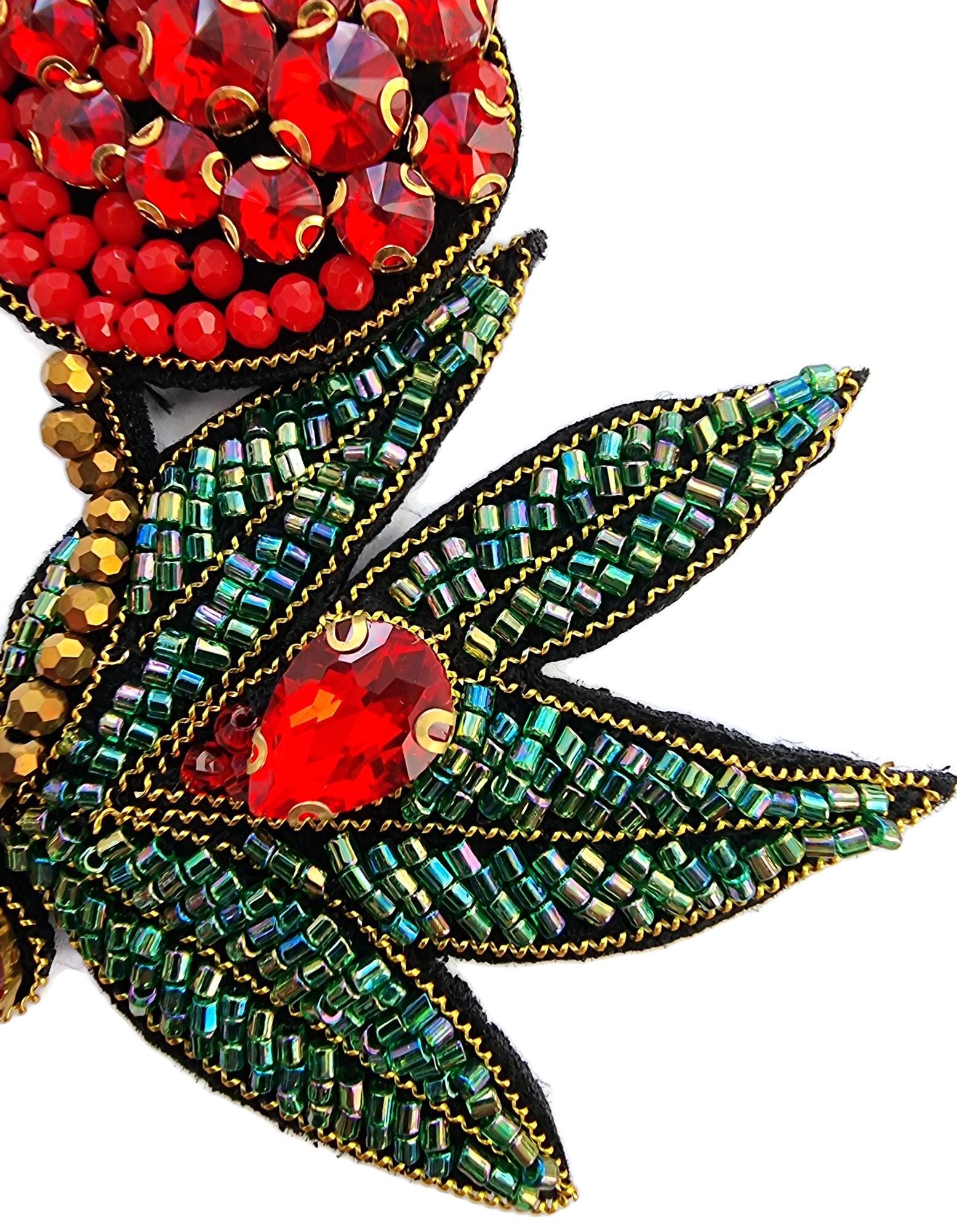 Beaded Pomegranate Patches: Handmade Crystal Embellishments for ...