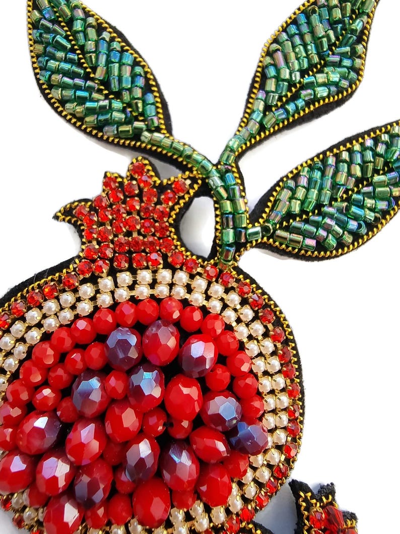 Beaded Pomegranate Patches: Handmade Crystal Embellishments for ...