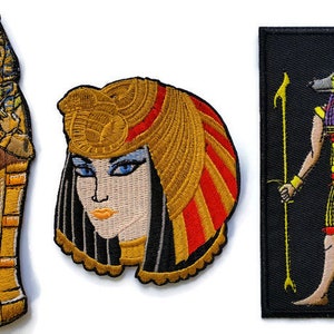 Egypt Mummy Pharaoh Cleopatra Anubis Embroidered Iron on Patch - Etsy UK