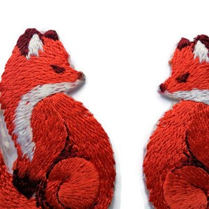 Pair Embroidered Red Fox Patches Iron on Countryside Applique - Etsy