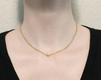 Short gold necklace | Etsy