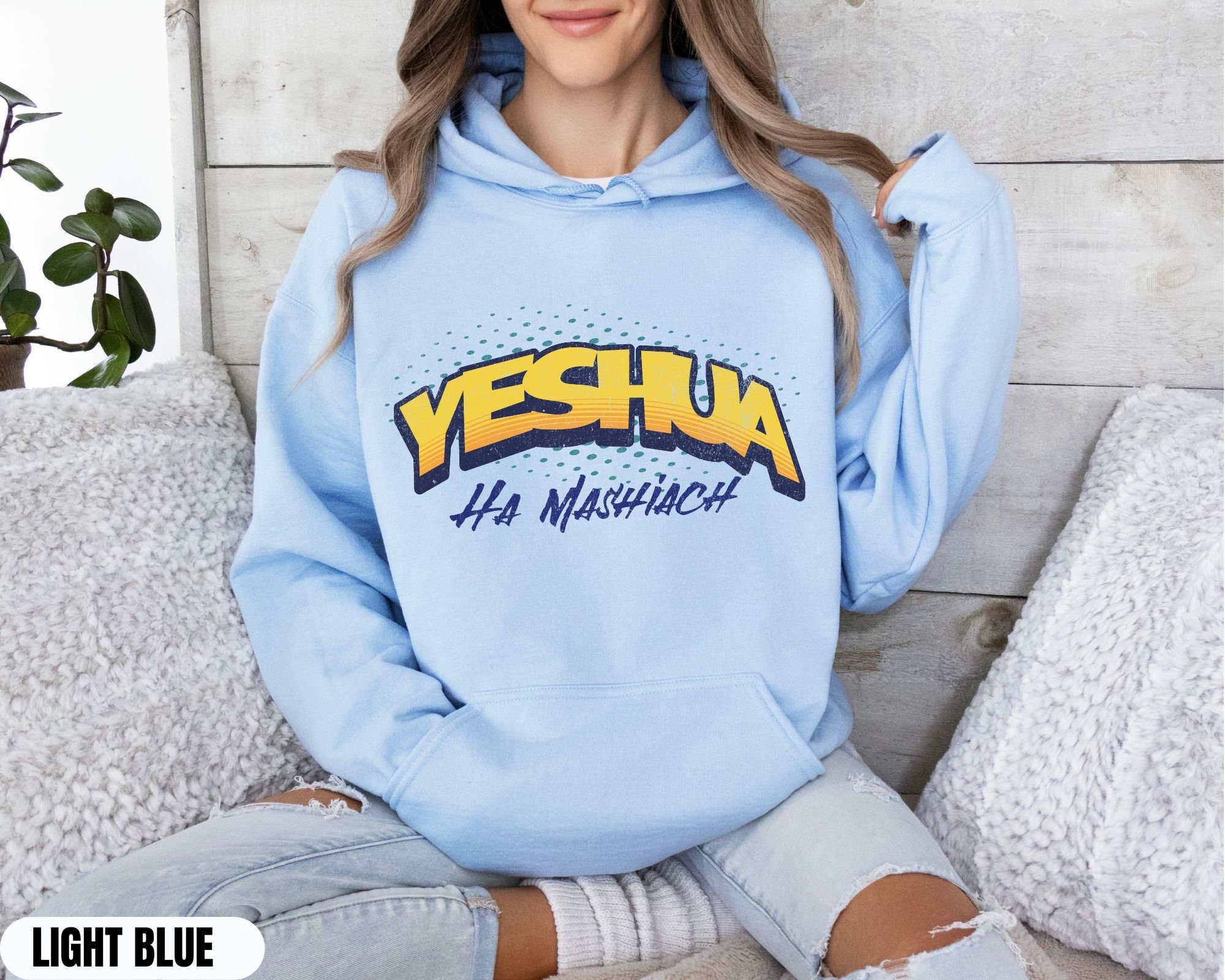 Yeshua Ha Mashiach Hoodie, Christ the Messiah in Hebrew Hoodie, Trendy ...