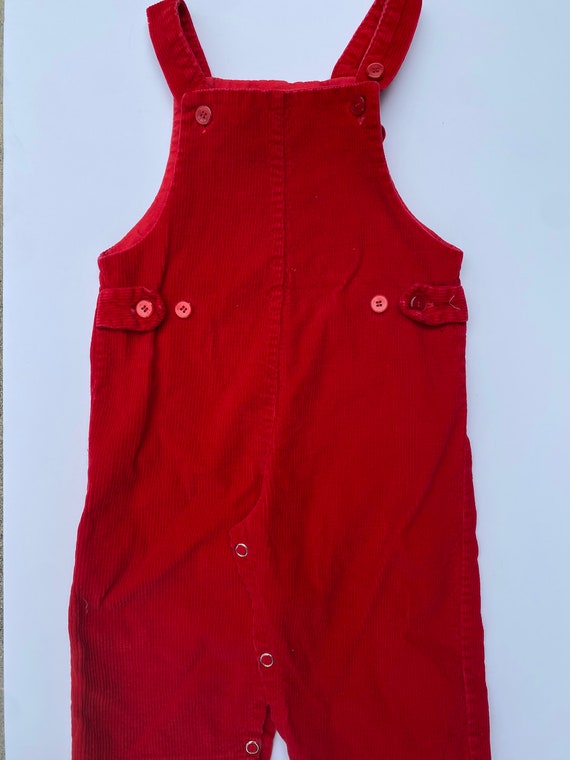 Vintage overalls, red corduroy overalls, vintage baby… - Gem