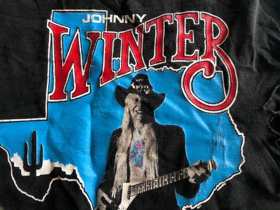 Vintage Johnny Winters 25 years on the road tshirt, v… - Gem
