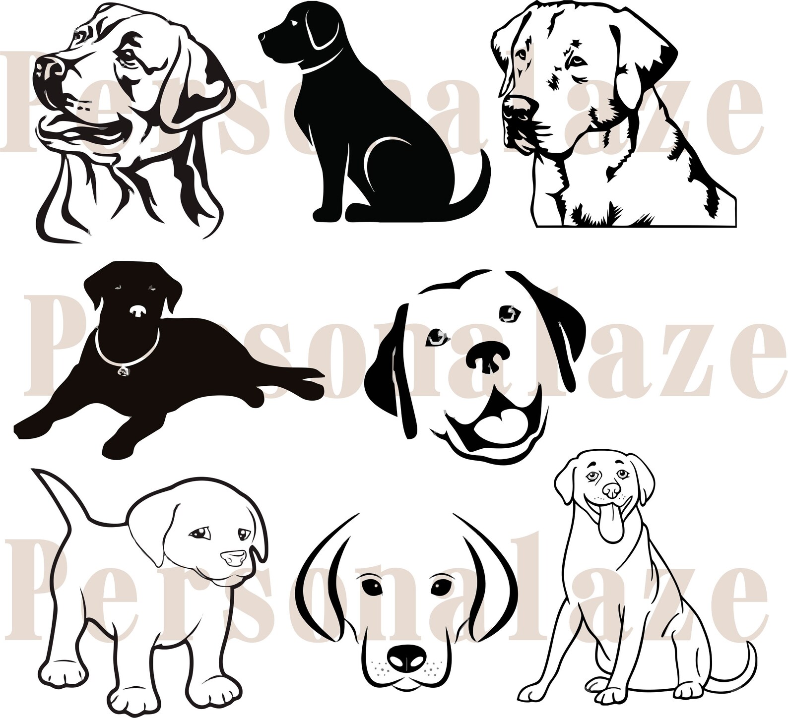 Süße Labrador SVG DXF CDR Retriever Hunde für Silhouette - Etsy.de