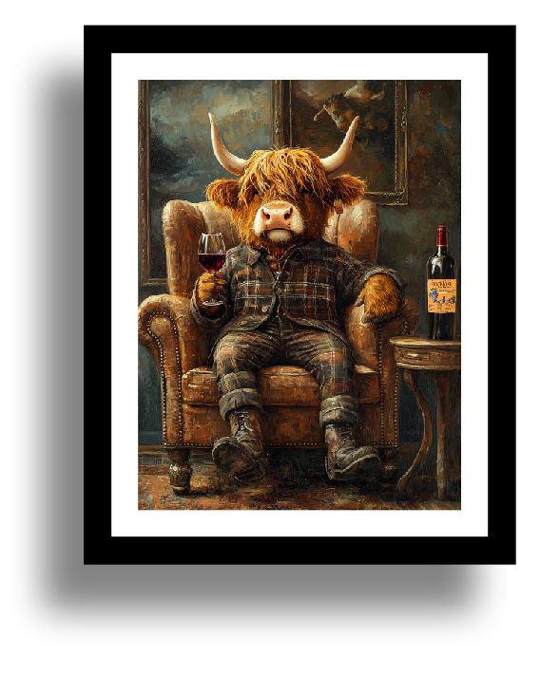 Highland Cow Drinking Buckfast Tonic Wine PRINTABLE DIGITAL DOWNLOAD ...