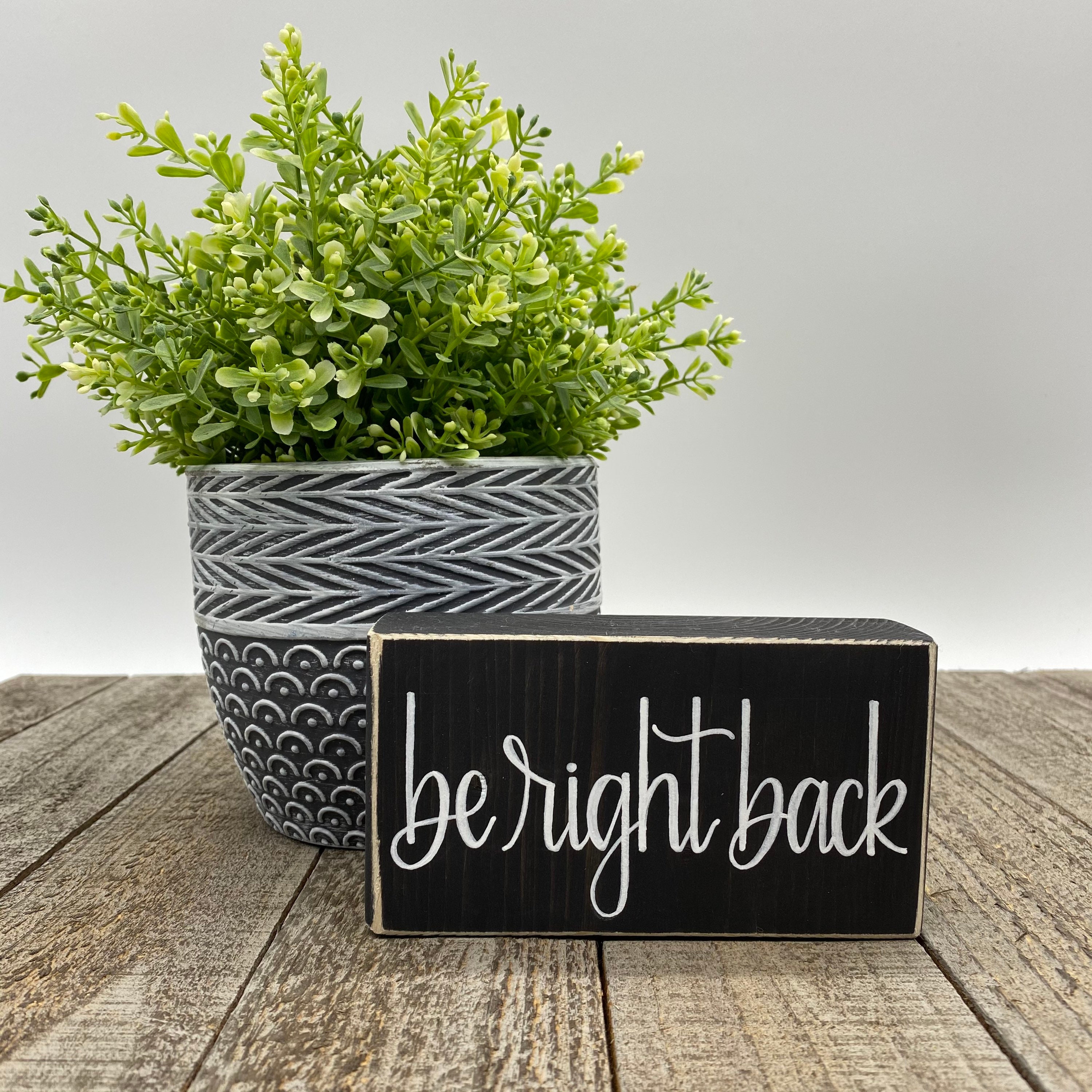 Be Right Back Script Hand Painted Lettered Script Sign | Etsy