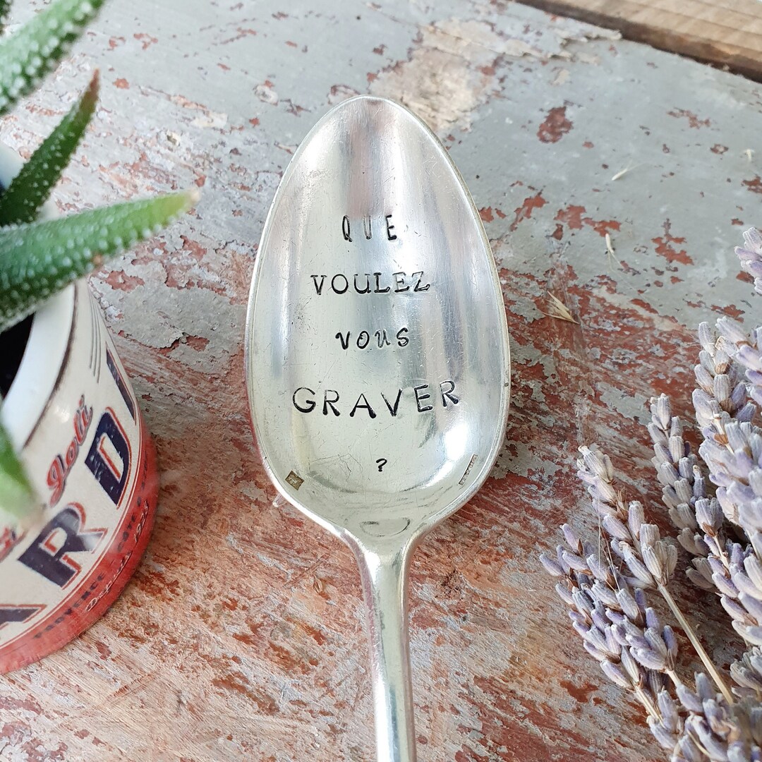 Vintage Soup Spoon to Personalize - Large Silver Metal Spoon ...