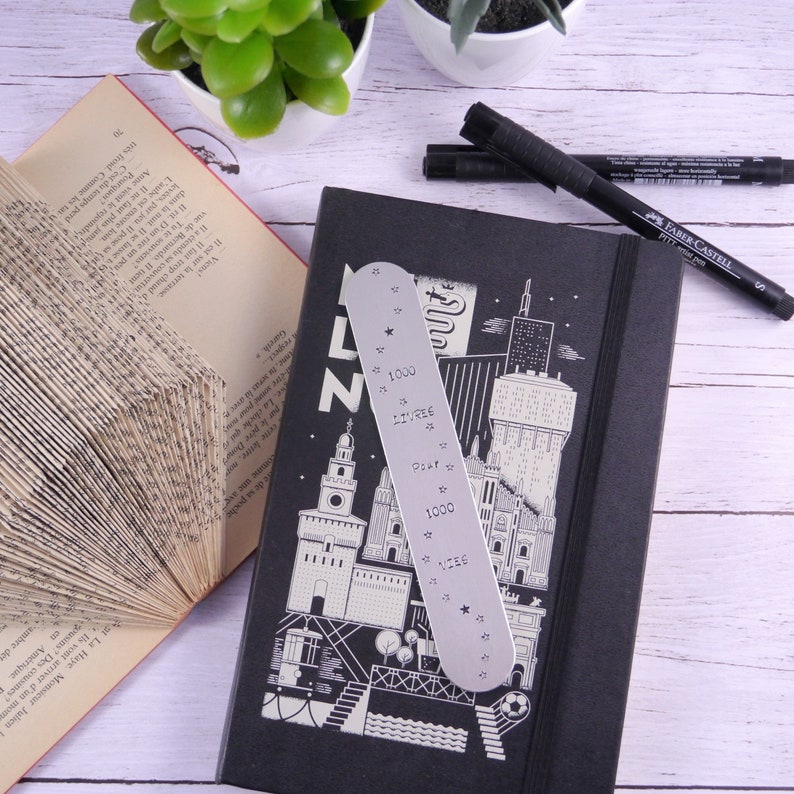 Hand-engraved Metal Bookmarks - 1000 Books for 1000 Lives - Star ...