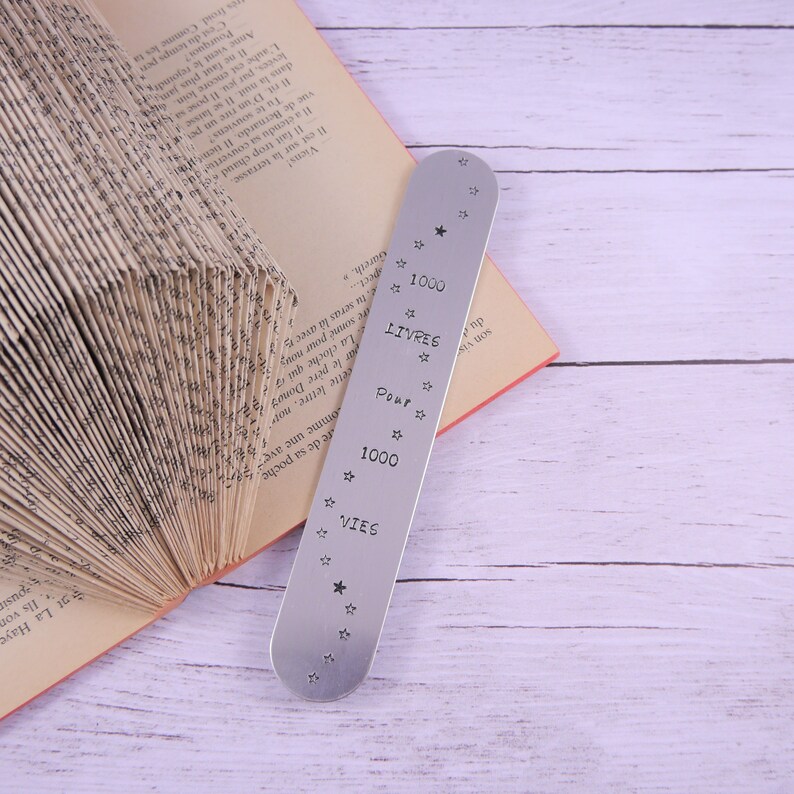 Hand-engraved Metal Bookmarks - 1000 Books for 1000 Lives - Star ...