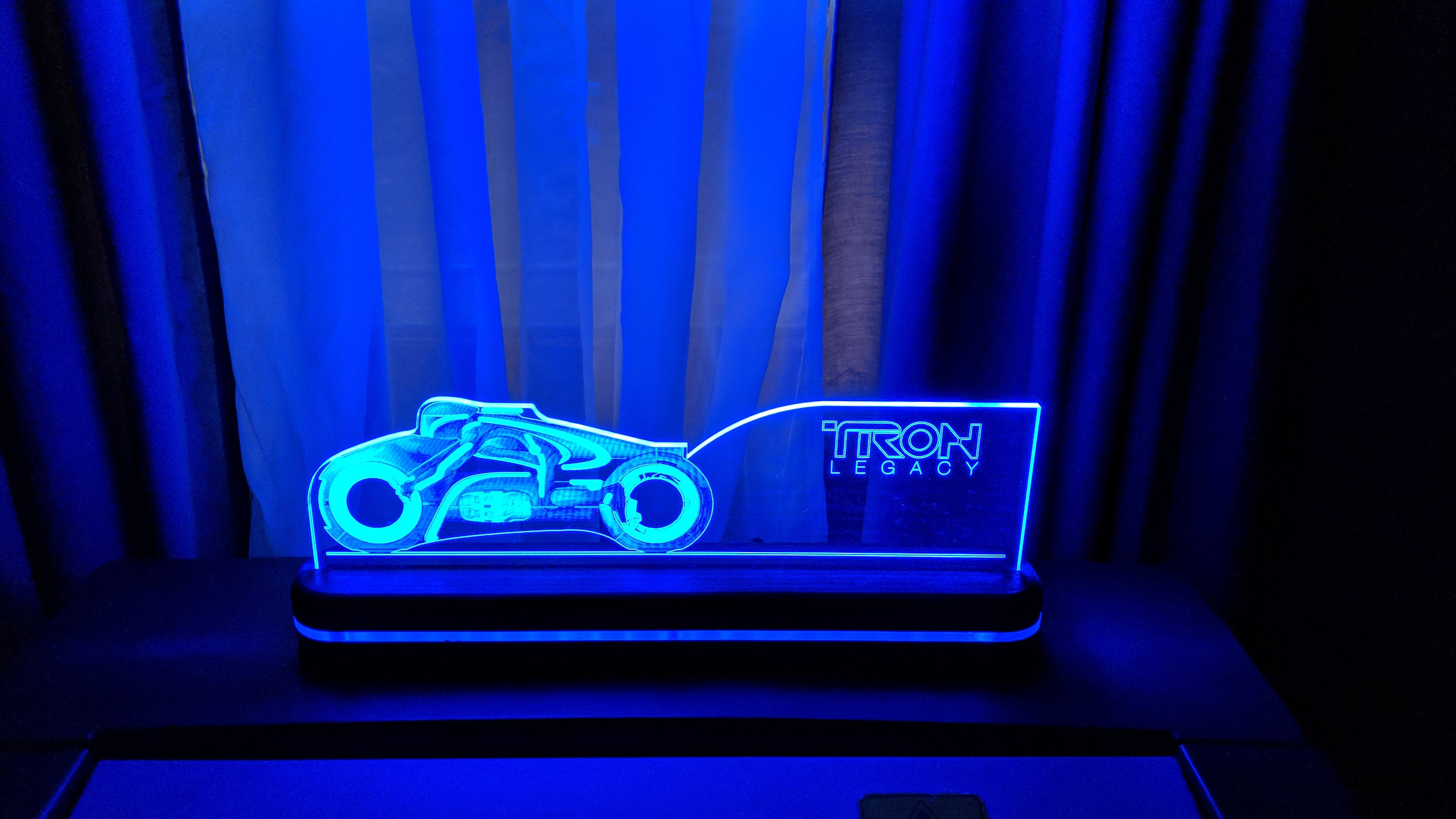 Tron Light Cycle Infinite Color Changing LED Laser Etched Edge Lit Sign ...