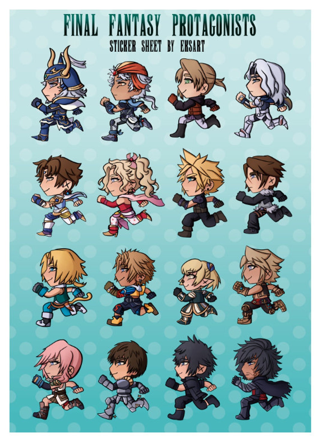 Final Fantasy Protagonists Sticker Sheet - Etsy