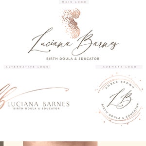 Doula Logo Design, Confetti Logo, Feminine Logo, Midwife Logo, Birth ...