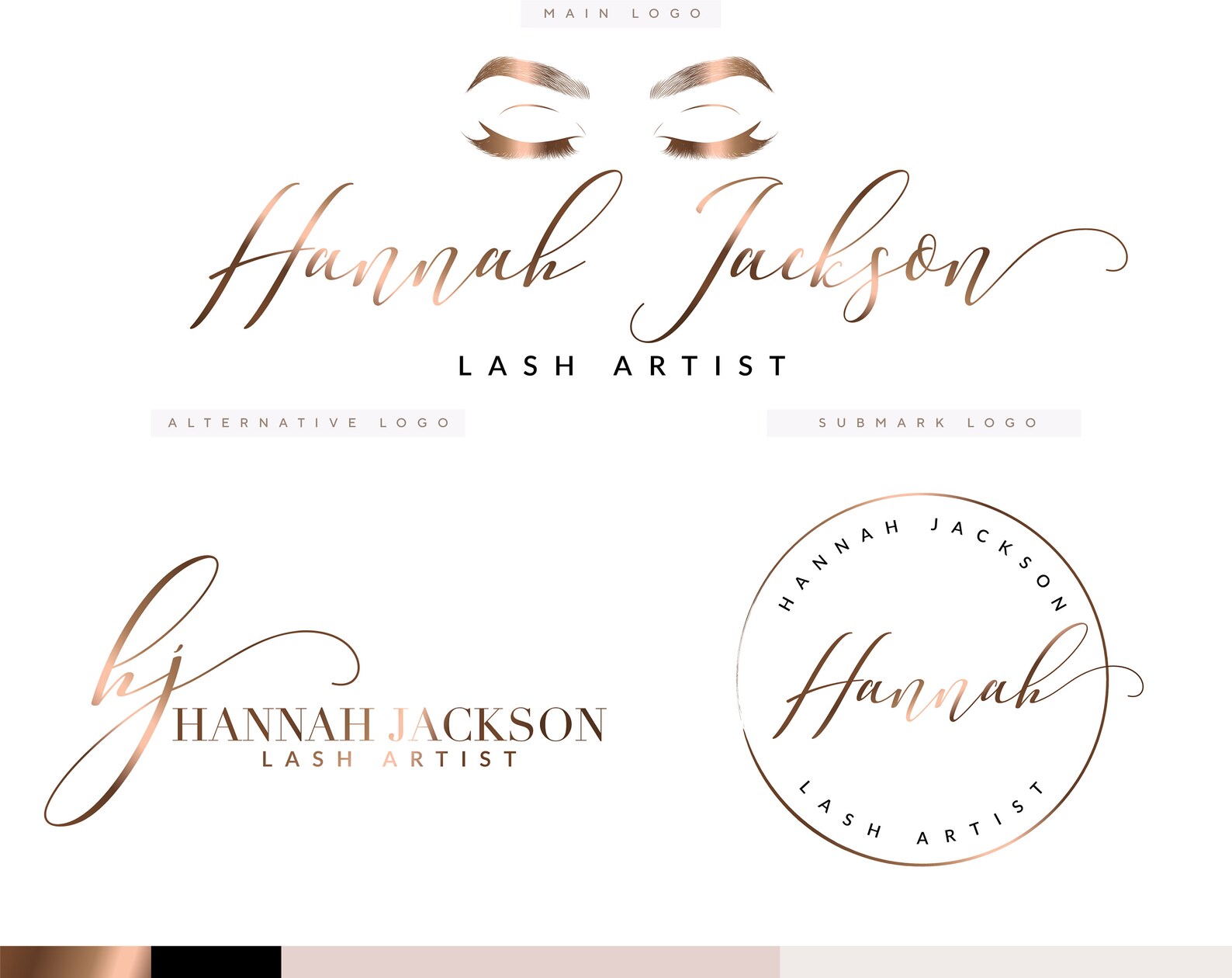 Rose Gold Lash Logo Design Lash Extension Logo Wink Logo - Etsy