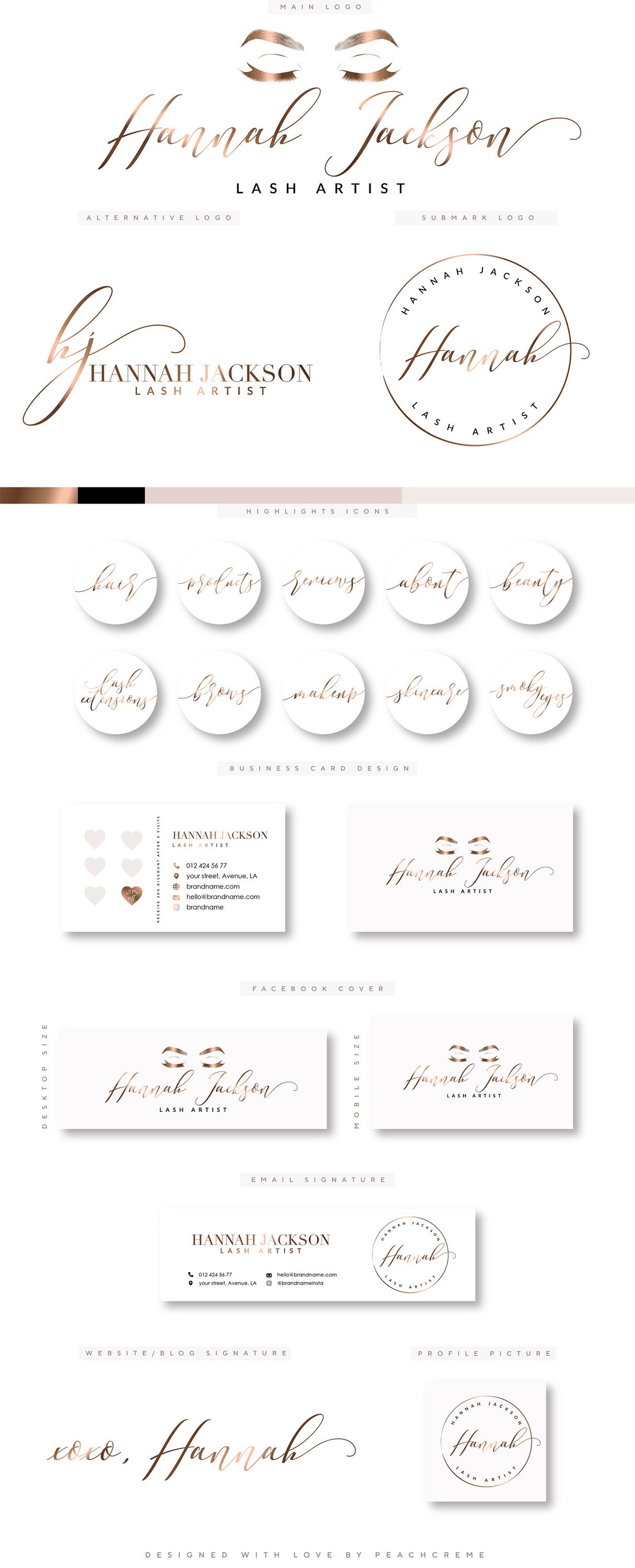 Rose Gold Lash Logo Design Lash Extension Logo Wink Logo - Etsy