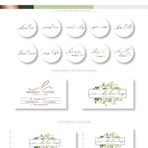 Watercolor Logo Set, Floral Logo Design, Botanical Logo, Rose Gold ...