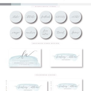 Dusty Blue Logo Design Watercolor Beautiful Logo Watermark - Etsy