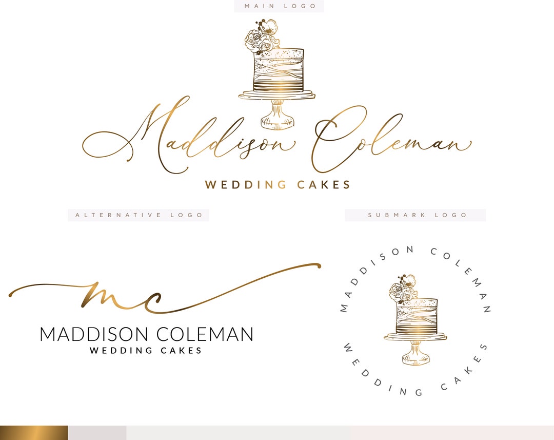 Cake Logo Design, Gold Cake Logo, Bakery Logo Design, Transparent ...