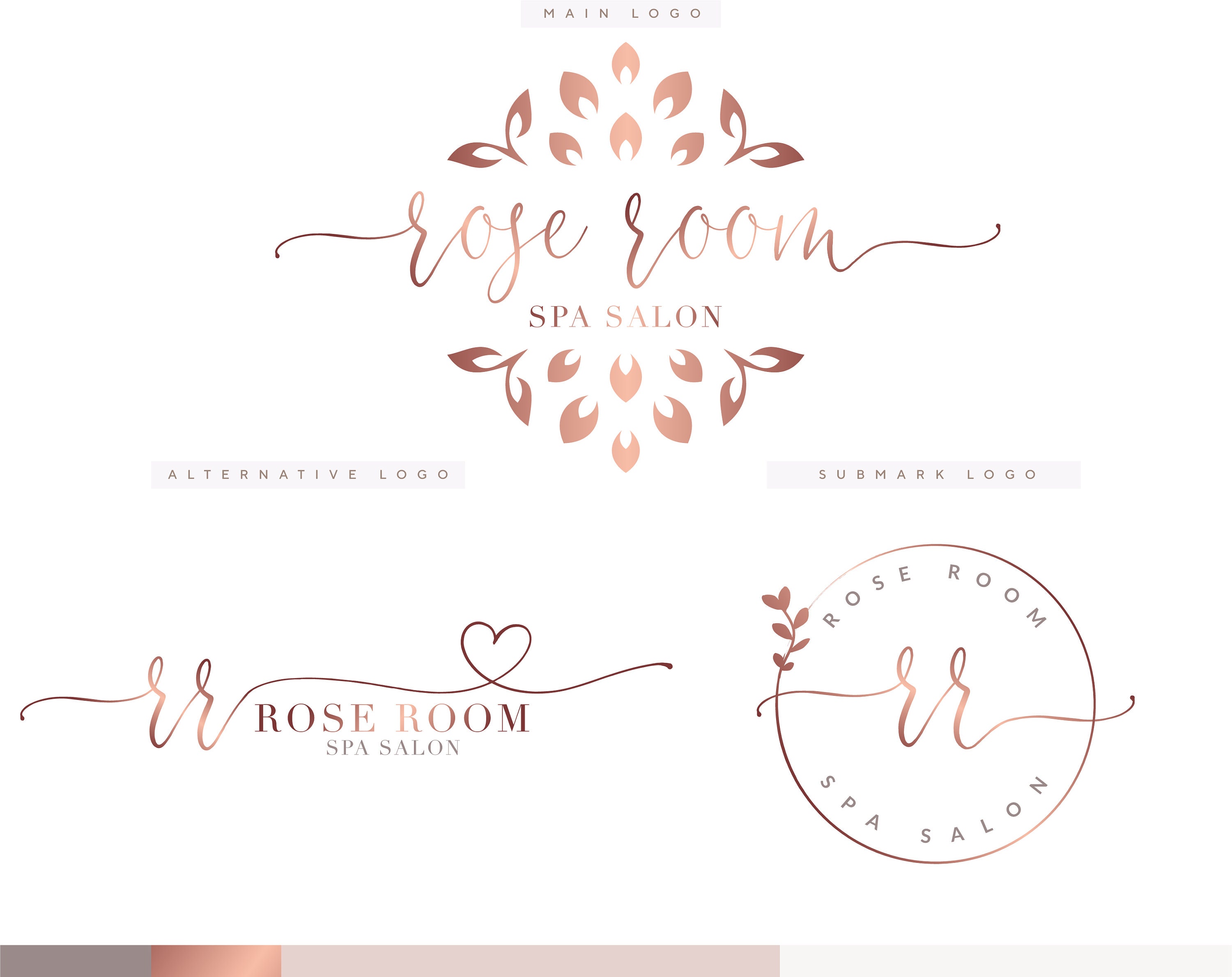 Design & Templates Watermark Instagram and Facebook Rose Gold Logo ...