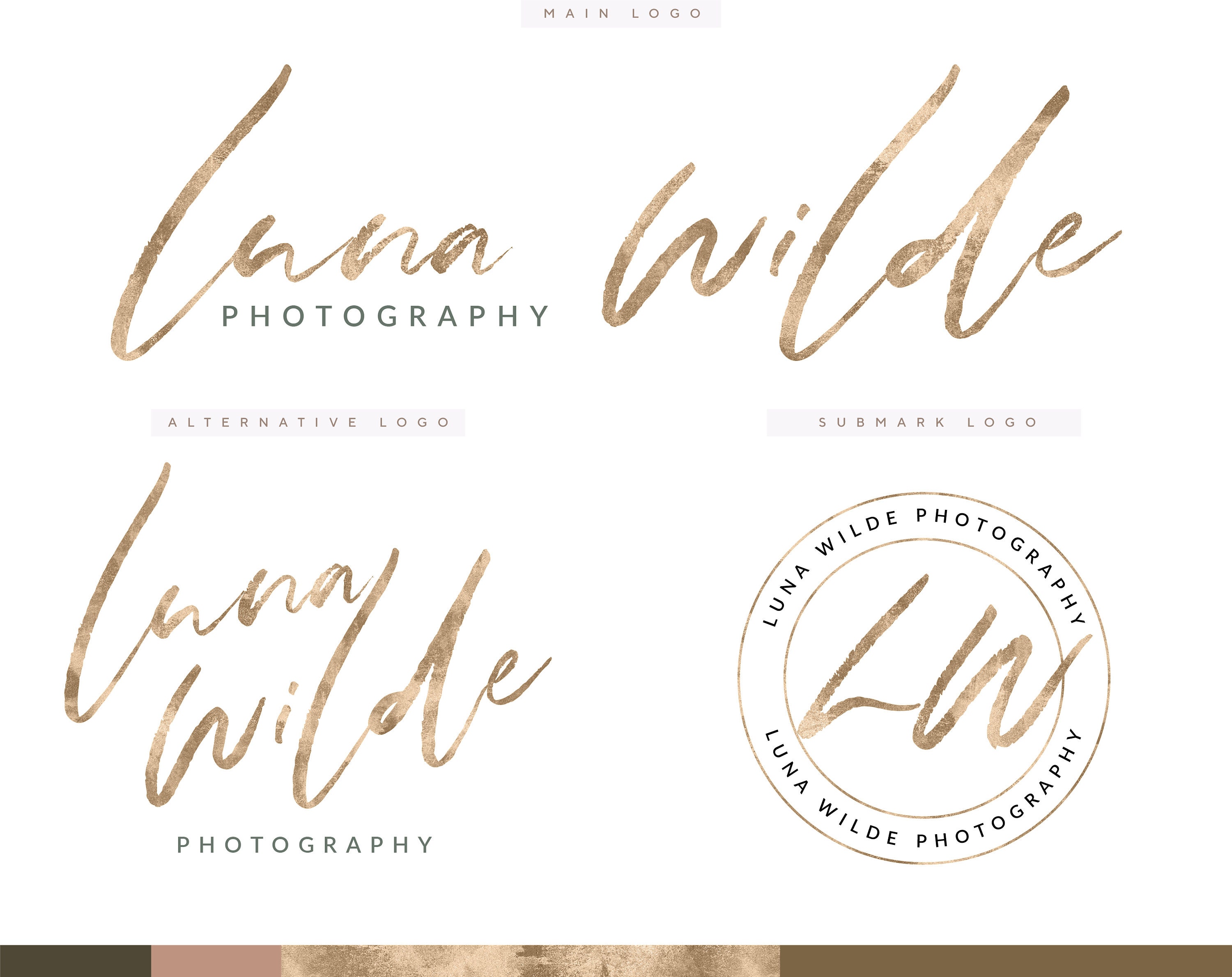 Design & Templates Paper & Party Supplies Gold Logo Photography Logo ...