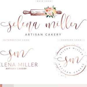 Bakery Logo Design, Rose Gold Logo, Cakery Logo, Cake Logo Design ...